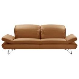 3-Sitzer Places of Style "San Angelo" Sofas Gr. B/H/T: 232cm x 96cm x 95cm, NaturLEDER Uruguay, gelb (safran)