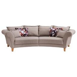 Big-Sofa Home Affaire "Tassilo" Sofas Gr. B/H/T: 350cm x 95cm x 110cm, Struktur fein, Big-Sofa halbrund, grau (taupe)