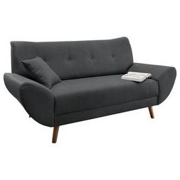 2-Sitzer Home Affaire "Basta" Sofas Gr. B/H/T: 174cm x 80cm x 82cm, Luxus-Microfaser Lederoptik, schwarz