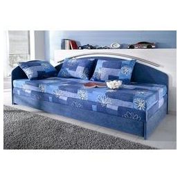 Schlafsofa Maintal Sofas Gr. B/H/T: 198cm x 86cm x 84cm, Härtegrad 2 (bis ca. 80 kg), Liegefläche 80/193, blau