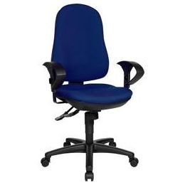 Bürostuhl Topstar "Support SY", blau (blau, schwarz), B:61cm H:113cm T:55cm, Stühle