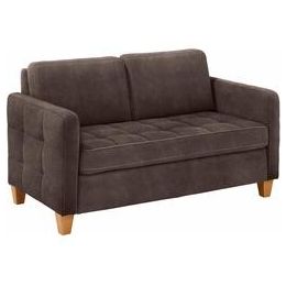 2-Sitzer Home Affaire "Earl" Sofas Gr. B/H/T: 133 cm x 78 cm x 78 cm, Luxus-Microfaser Lederoptik, braun