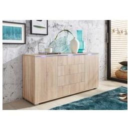 Kombikommode Priess Sideboards Gr. B/H/T: 143cm x 71cm x 38cm, 4 St., braun (struktureichefarben hell)