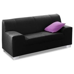 2-Sitzer DOMO collection "Amando" Sofas Gr. B/H/T: 142cm x 74cm x 79cm, Kunstleder SOFTLUX, ohne Funktion, schwarz