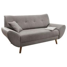 2-Sitzer Home Affaire "Basta" Sofas Gr. B/H/T: 174cm x 80cm x 82cm, Luxus-Microfaser Lederoptik, grau