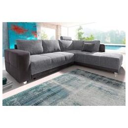 Jockenhöfer Ecksofa JOCKENHÖFER GRUPPE "Orlando L-Form" Sofas Gr. B/H/T: 257cm x 82cm x 215cm, Kunstleder SOFTLUX-Struktur, Ottomane beidseitig montierbar, mit 3 Kopfstützen, schwarz mit Bettfunktion, Bettkasten und Federkern, 1 oder 3 Kopfstützen