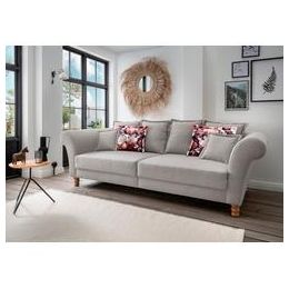 Big-Sofa Home Affaire "Tassilo" Sofas Gr. B/H/T: 266cm x 95cm x 110cm, Struktur fein, Big-Sofa gerade, grau