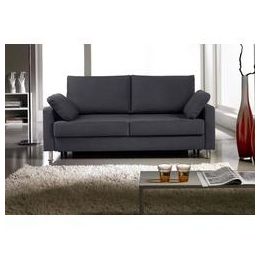 Schlafsofa Bali "Halifax" Sofas Gr. B/H/T: 166cm x 90cm x 95cm, Flachgewebe, Bultex Komfortpolsterung im Sitzteil, blau (blau, anthrazit)