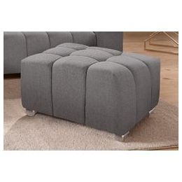 Hocker exxpo - SOFA FASHION "Elias" Gr. B/H/T: 71cm x 42cm x 71cm, Webvelours, Hocker, grau (anthrazit) Polsterhocker Hocker