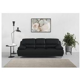 3-Sitzer COTTA "Maranello" Sofas Gr. B/H/T: 216cm x 86cm x 93cm, Leder PAMPAS, schwarz