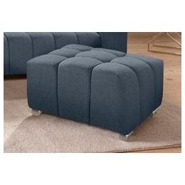 Hocker exxpo - SOFA FASHION "Elias" Gr. B/H/T: 71cm x 42cm x 71cm, Struktur, Hocker, blau (night sky) Polsterhocker Hocker