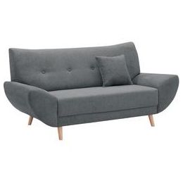 2-Sitzer Home Affaire "Basta" Sofas Gr. B/H/T: 174cm x 80cm x 82cm, Chenille, grau (dunkelgrau)