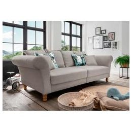 Big-Sofa Home Affaire "Tassilo" Sofas Gr. B/H/T: 266cm x 95cm x 110cm, Chenille-Struktur, Big-Sofa gerade, grau (hellgrau)