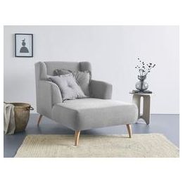 Loveseat Home Affaire "Baggio" Sessel Gr. Struktur fein, B/H/T: 101 cm x 99 cm x 152 cm, grau