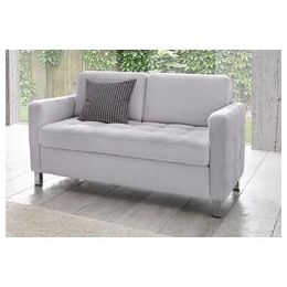 Sit & More 2-Sitzer SIT & MORE "Pablo" Sofas Gr. B/H/T: 133 cm x 78 cm x 78 cm, Luxus-Microfaser, silberfarben (silber)