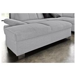 Hocker exxpo - SOFA FASHION "Happy" Gr. B/H/T: 140cm x 44cm x 67cm, Struktur, silberfarben (silber) Polsterhocker