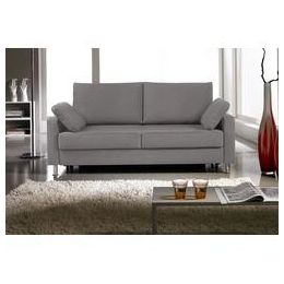 Schlafsofa Bali "Halifax" Sofas Gr. B/H/T: 166cm x 90cm x 95cm, Flachgewebe, Bultex Komfortpolsterung im Sitzteil, silberfarben (silber/beige)