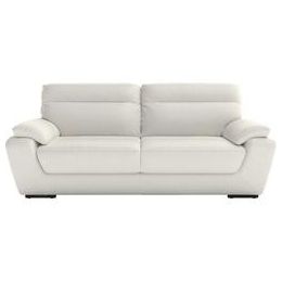 3-Sitzer Home Affaire "Brandy" Sofas Gr. B/H/T: 224 cm x 95 cm x 100 cm, Leder PAMPAS, weiß (bianco)