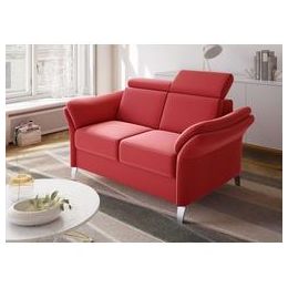 Sit & More 2-Sitzer SIT & MORE "Vincenzo" Sofas Gr. B/H/T: 156cm x 84cm x 93cm, Flachgewebe, mit Kopfteilverstellung, rot