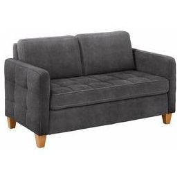 2-Sitzer Home Affaire "Earl" Sofas Gr. B/H/T: 133cm x 78cm x 78cm, Luxus-Microfaser Lederoptik, grau (anthrazit)