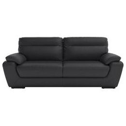 3-Sitzer Home Affaire "Brandy" Sofas Gr. B/H/T: 224cm x 95cm x 100cm, Leder PAMPAS, schwarz