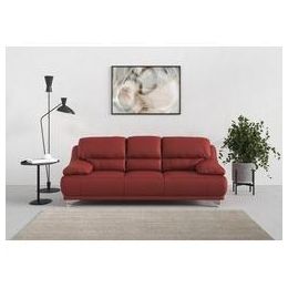 3-Sitzer COTTA "Maranello" Sofas Gr. B/H/T: 216cm x 86cm x 93cm, Leder PAMPAS, rot