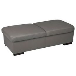 Hocker exxpo - SOFA FASHION "Salerno" Gr. B/H/T: 140cm x 46cm x 67cm, Lederfaserstoff, grau (elefant) Polsterhocker Hocker