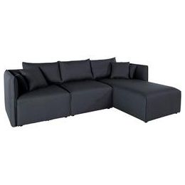 Ecksofa Andas "Nöre L-Form" Sofas Gr. B/H/T: 262cm x 74cm x 172cm, Webstoff, Inklusive 4 Zierkissen, Ottomane rechts, grau (anthrazit) Sofas 3 Teile, in vielen Bezugsqualitäten und Farben. S. auch "Nöre"