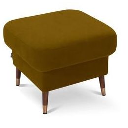 Hocker exxpo - SOFA FASHION "Polly" Gr. B/H/T: 58cm x 48cm x 58cm, Samtvelours, gelb (mustard) Sitzhocker