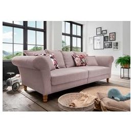 Big-Sofa Home Affaire "Tassilo" Sofas Gr. B/H/T: 266cm x 95cm x 110cm, Chenille-Struktur, Big-Sofa gerade, rosa (flamingo)