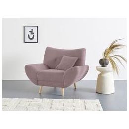 Sessel Home Affaire "Basta" Gr. Luxus-Microfaser weich, B/H/T: 112cm x 80cm x 82cm, rosa