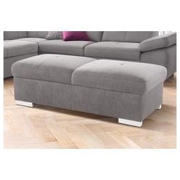 Hocker exxpo - SOFA FASHION "Spring" Gr. B/H/T: 140cm x 44cm x 67cm, Struktur, Hocker, weiß (silber) Polsterhocker