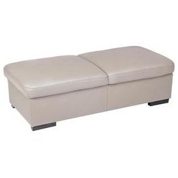 Hocker exxpo - SOFA FASHION "Salerno" Gr. B/H/T: 140cm x 46cm x 67cm, Lederfaserstoff, grau (argent) Polsterhocker Hocker