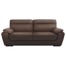 3-Sitzer Home Affaire "Brandy" Sofas Gr. B/H/T: 224 cm x 95 cm x 100 cm, Leder EVITA, braun (tobacco)