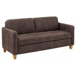 2,5-Sitzer Home Affaire "Earl" Sofas Gr. B/H/T: 163 cm x 78 cm x 78 cm, Luxus-Microfaser Lederoptik, braun