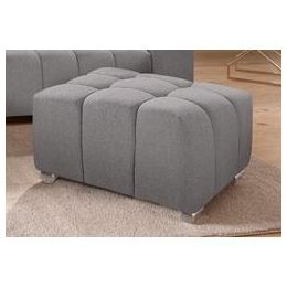 Hocker exxpo - SOFA FASHION "Elias" Gr. B/H/T: 71cm x 42cm x 71cm, Struktur, Hocker, weiß (silber) Polsterhocker Hocker