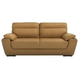 2-Sitzer Home Affaire "Brandy" Sofas Gr. B/H/T: 210cm x 95cm x 100cm, Leder EVITA, gelb (dijon)