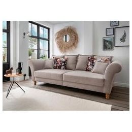 Big-Sofa Home Affaire "Tassilo" Sofas Gr. B/H/T: 266cm x 95cm x 110cm, Struktur fein, Big-Sofa gerade, grau (taupe)