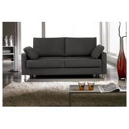 Schlafsofa Bali "Halifax" Sofas Gr. B/H/T: 166cm x 90cm x 95cm, Flachgewebe, Bultex Komfortpolsterung im Sitzteil, grau (grau/schwarz)