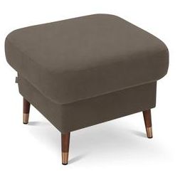 Hocker exxpo - SOFA FASHION "Polly" Gr. B/H/T: 58cm x 48cm x 58cm, Samtvelours, grau (taupe) Sitzhocker