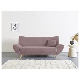 3-Sitzer Home Affaire "Basta" Sofas Gr. B/H/T: 205cm x 80cm x 82cm, Luxus-Microfaser weich, rosa