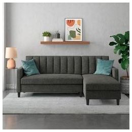 Ecksofa DOREL HOME "Celine, L-Form" Sofas Gr. B/H/T: 213cm x 83cm x 154cm, Webstoff, Recamiere beidseitig montierbar, grau (anthrazit) mit Bett-Funktion und Stauraum. Recamiere beidseitig montierbar