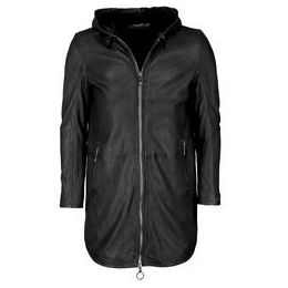 Langjacke Maze "42020114" Gr. L, schwarz, Damen, Obermaterial: 100% Lammleder / Innenfutter: 90% Baumwolle, 10% Polyester / Ärmelfutter: 100% Polyester, Jacken