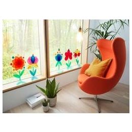 JAKO-O Sachenmacher Fensterbild Blumen-Varianten, Bastelset für 8-12 Stück, bunt