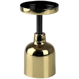 AM Design Kerzenhalter aus Metall (Set, 2 St), Stumpenkerzenhalter, Höhe ca. 13,5 cm, goldfarben|schwarz