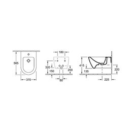 Villeroy & Boch Villeroy & Boch Bidet Subway 2.0 565x375x280mm Oval wandhängend Weiß Alpin 54000001