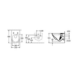 Villeroy & Boch Villeroy & Boch Combi-Pack Subway 3.0 370x560x360mm Oval wandhängend Abgang waagerecht mit Flush, Weiß Alpin 4670TS01