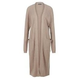 Offene Long-Strickjacke Basler beige, 40