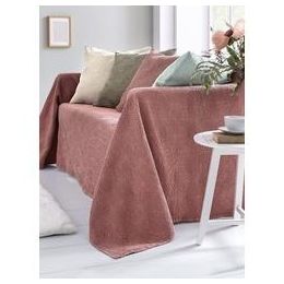 Überwurf für Couch und Bettc ca. 250x270cm Hagemann rosé