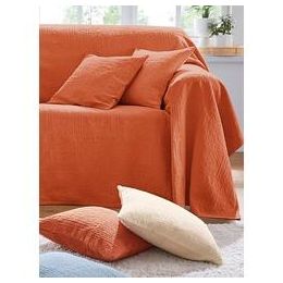 Überwurf für Sessel und Einzelbett ca. 160x190cm Hagemann orange